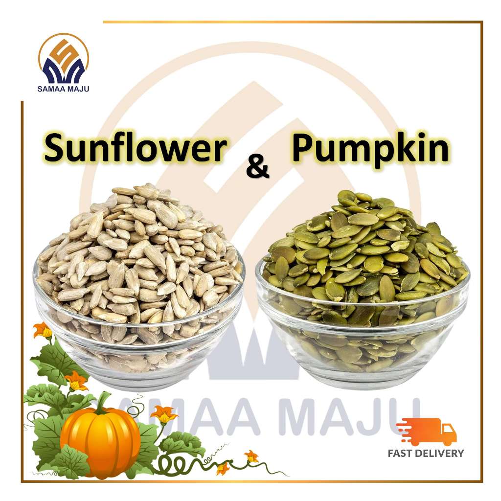 Pumpkin Seed and Sunflower Seed Raw and Roasted Kernel biji labu ...