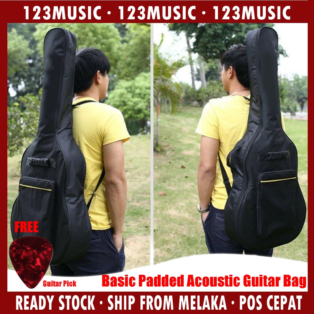 Padded Acoustic Guitar Bag Beg Gitar Kapok Akustik 2 Tali Sarung Gitar ...