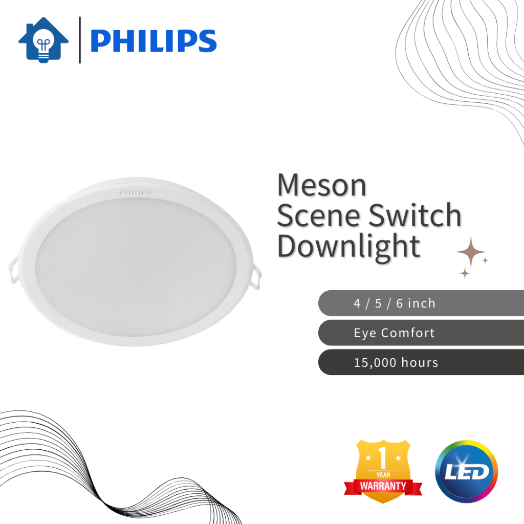 Philips Meson LED Recessed Scene Switch Downlight Round ( 6500K - 2700K ...