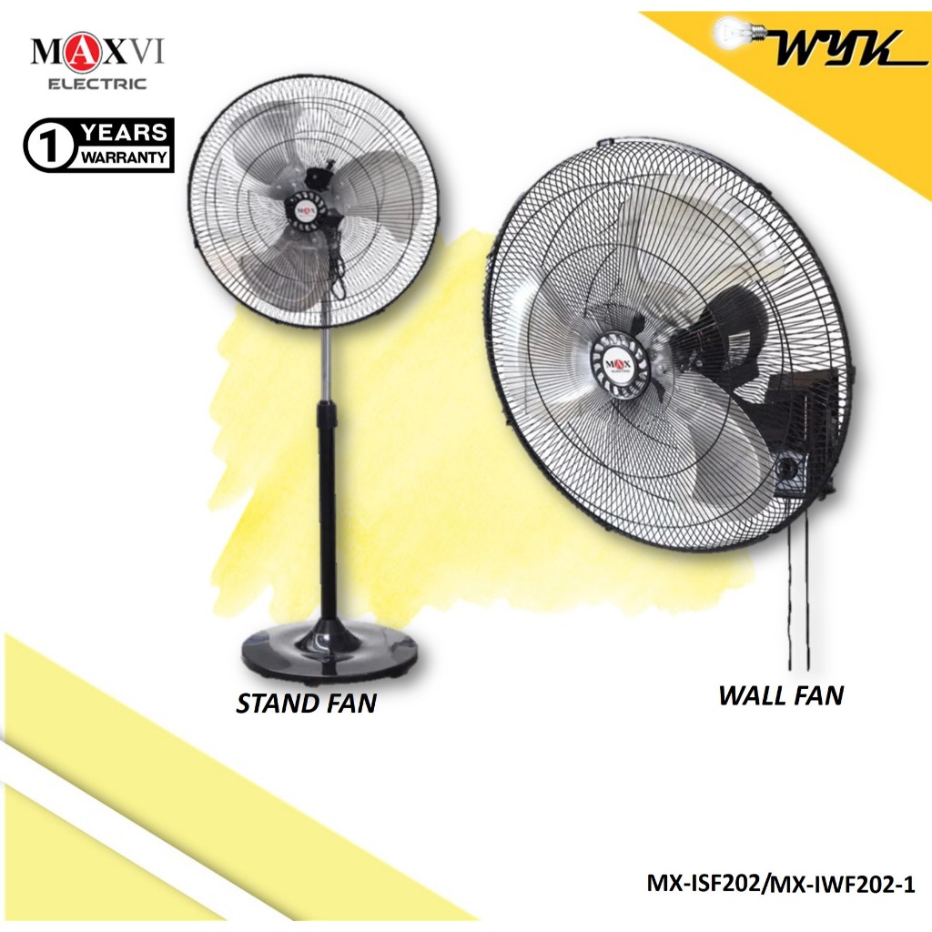 MAX Commercial Industrial Wall Fan / Stand 20'' Aluminum Blade Industry ...