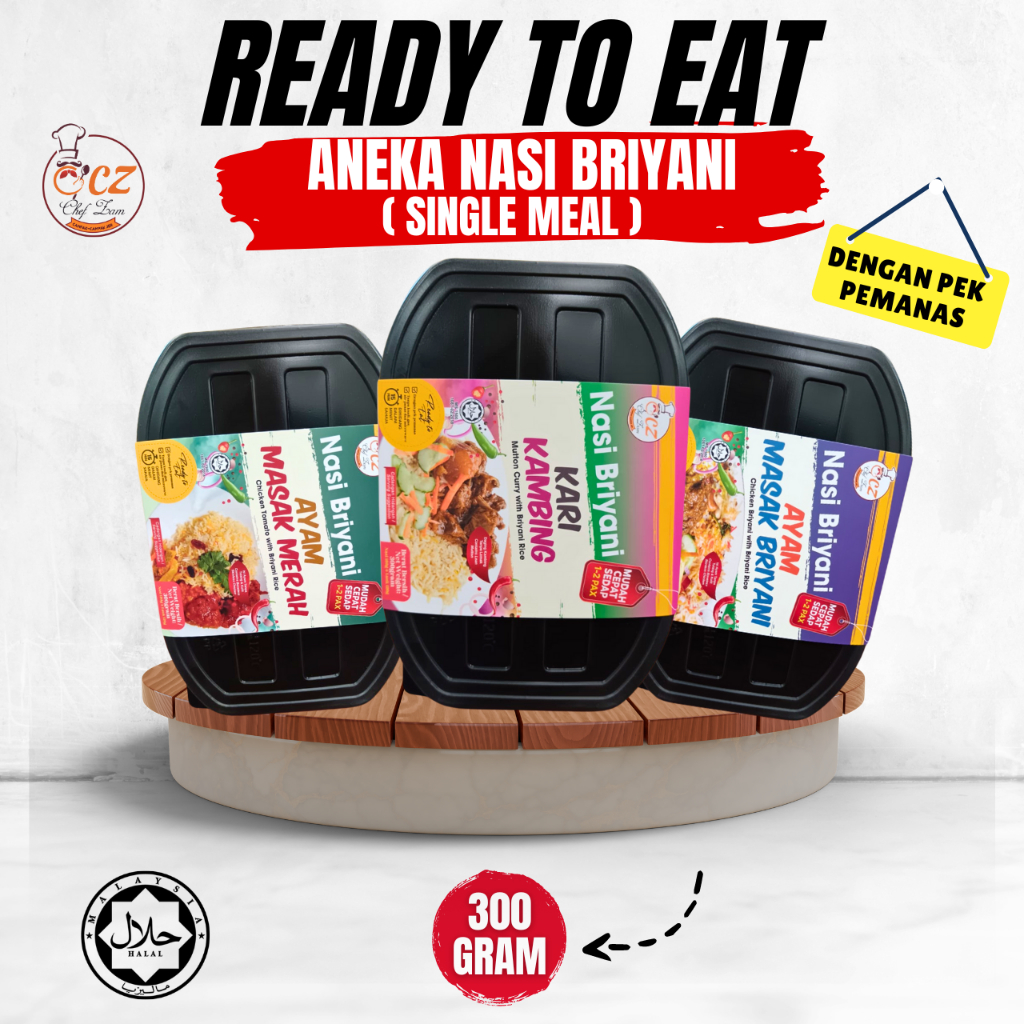 Chef Zam SET NASI BRIYANI BERLAUK READY TO EAT MEAL Travel halal food ...
