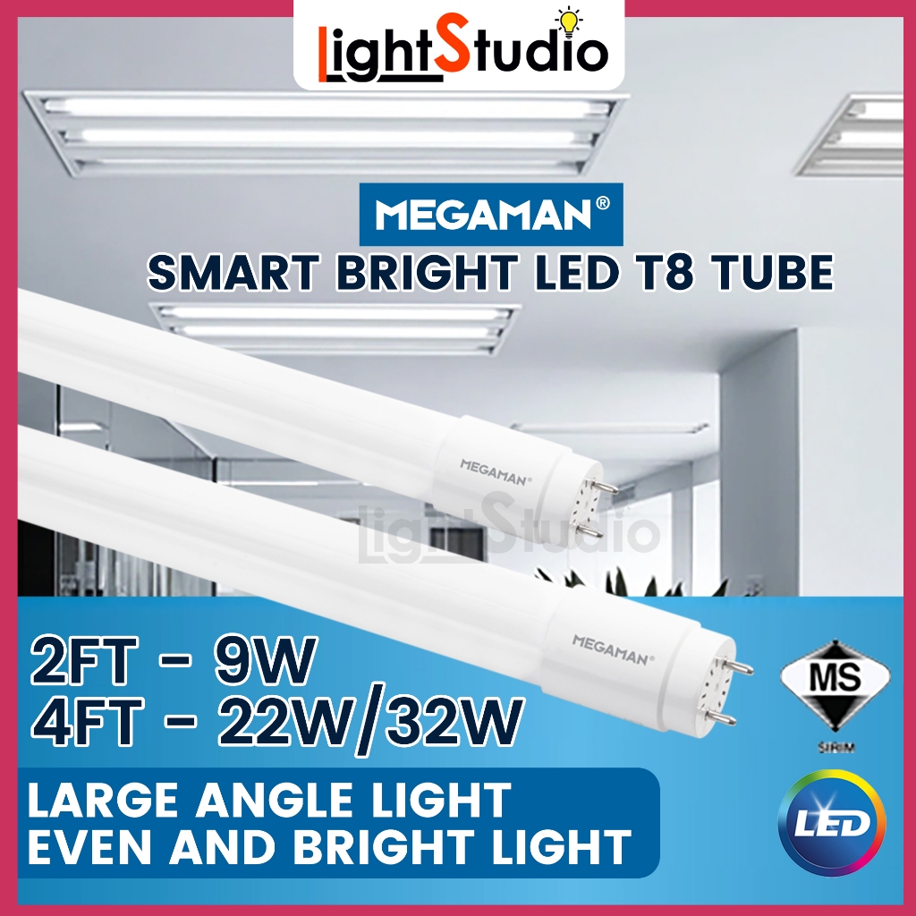 【20PCS/CTN】MEGAMAN Smart Bright LED T8 Tube 9W/22W/32W || 3000K/4000K ...