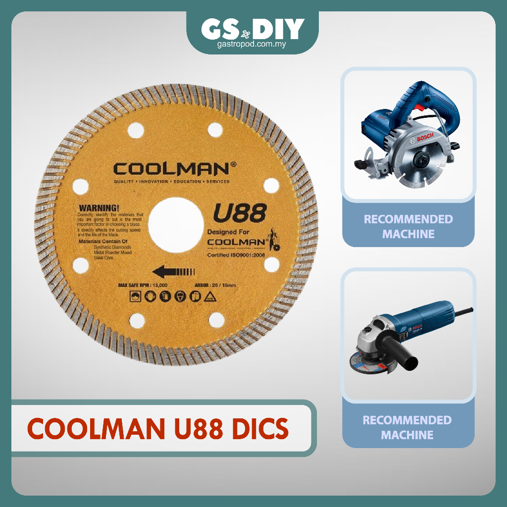 DISCOUNT! Cutting Disc 4'' Coolman U88 Supreme Thin Turbo Rim 105MM ...