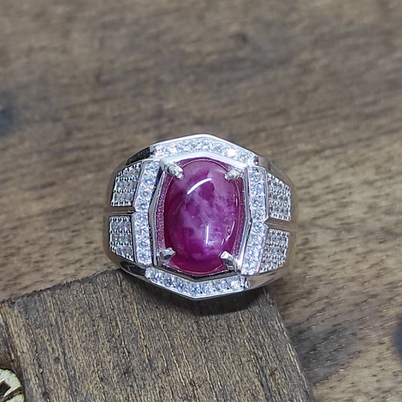 Batu Permata Asli Delima Burma Cincin Perak Natural Gemstone Burmese Ruby Silver Ring | Shopee ...