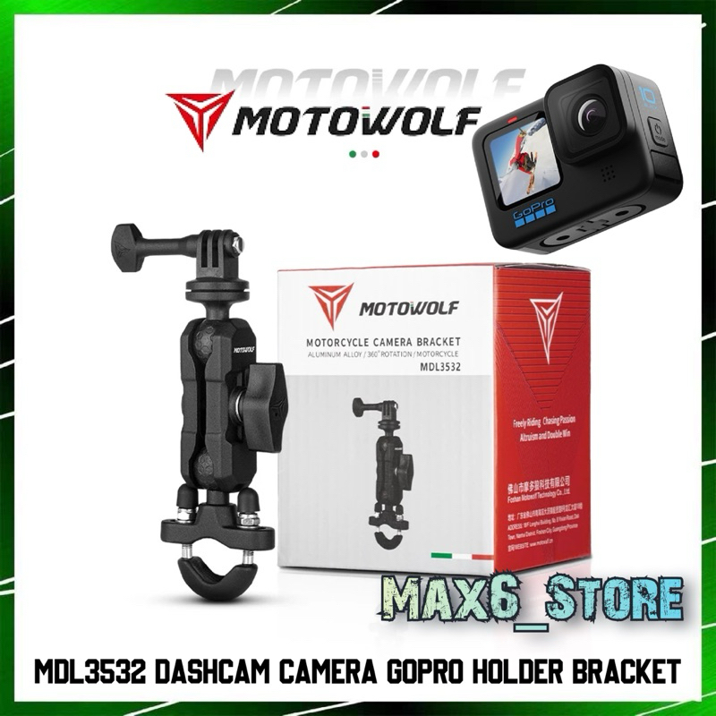 MOTOWOLF MDL3532 Dashcam Camera GoPro Holder Mount Pemegang Kamera ...