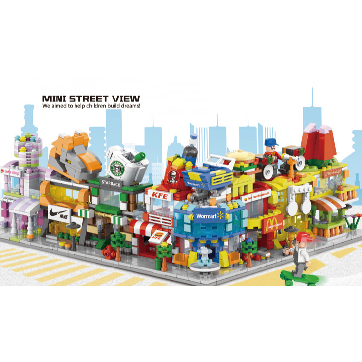 LELE LEGO Compatible DIY Mini building block Street(READY STOCK ...