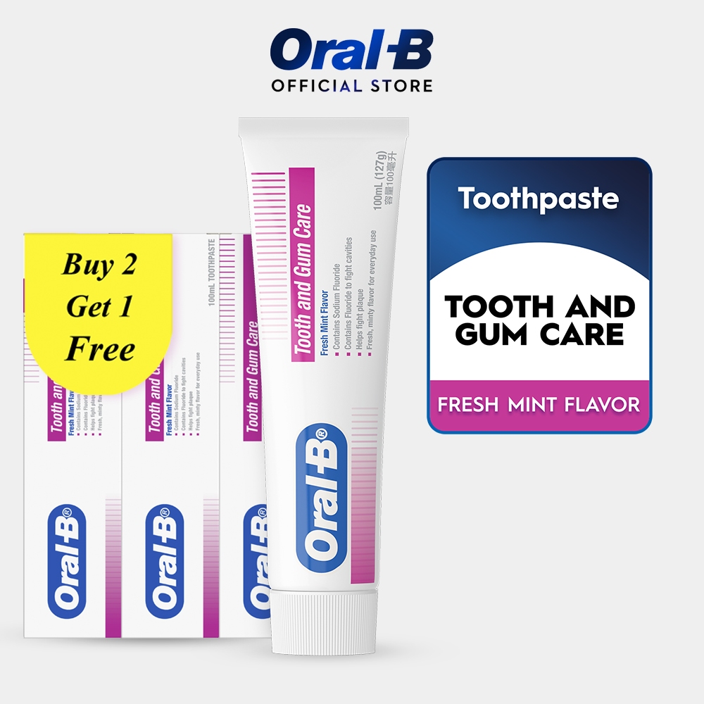 [Bundle of 3] Oral-B Tooth and Gum Care Toothpaste Fresh Mint 100ml ...