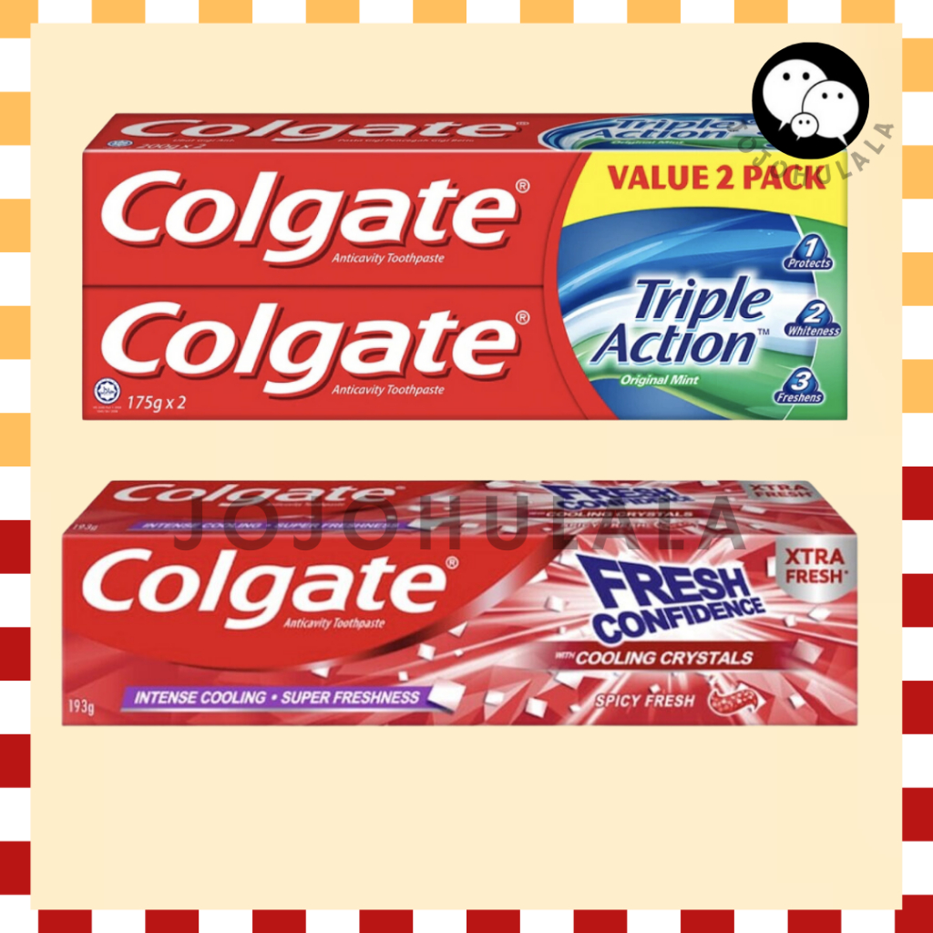 Colgate Toothpaste Triple Action 2x175g 5x20g Fresh Confidence 193g ...