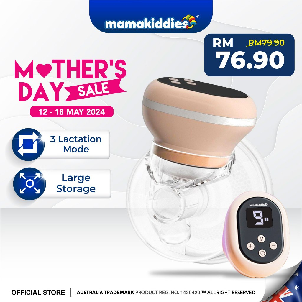 Mamakiddies DUFLOW Electric single Breast Pump Pam Susu Rechargeable Elektrik Handfree Wireless ...