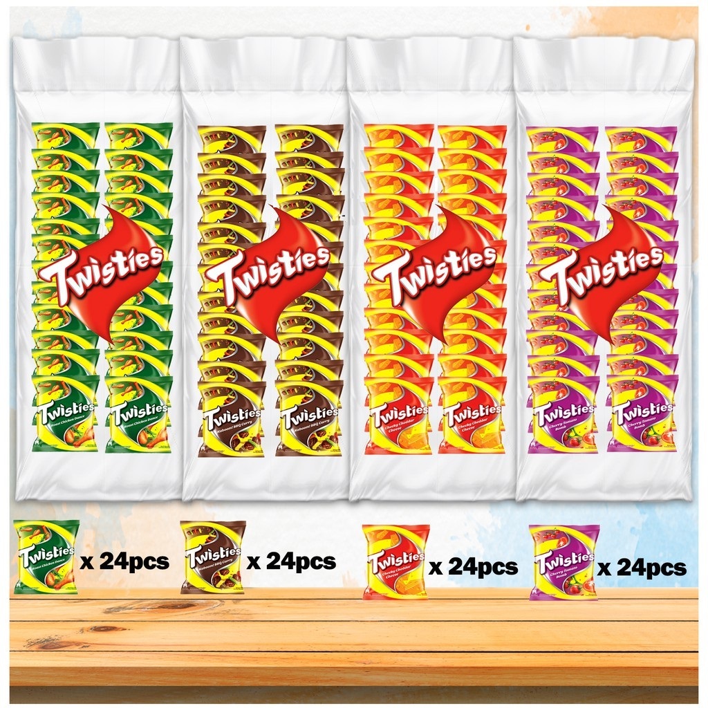 [24PKT] TWISTIES CORN SNACK 13G (CHEESE / BBQ / TOMATO / CHICKEN ...