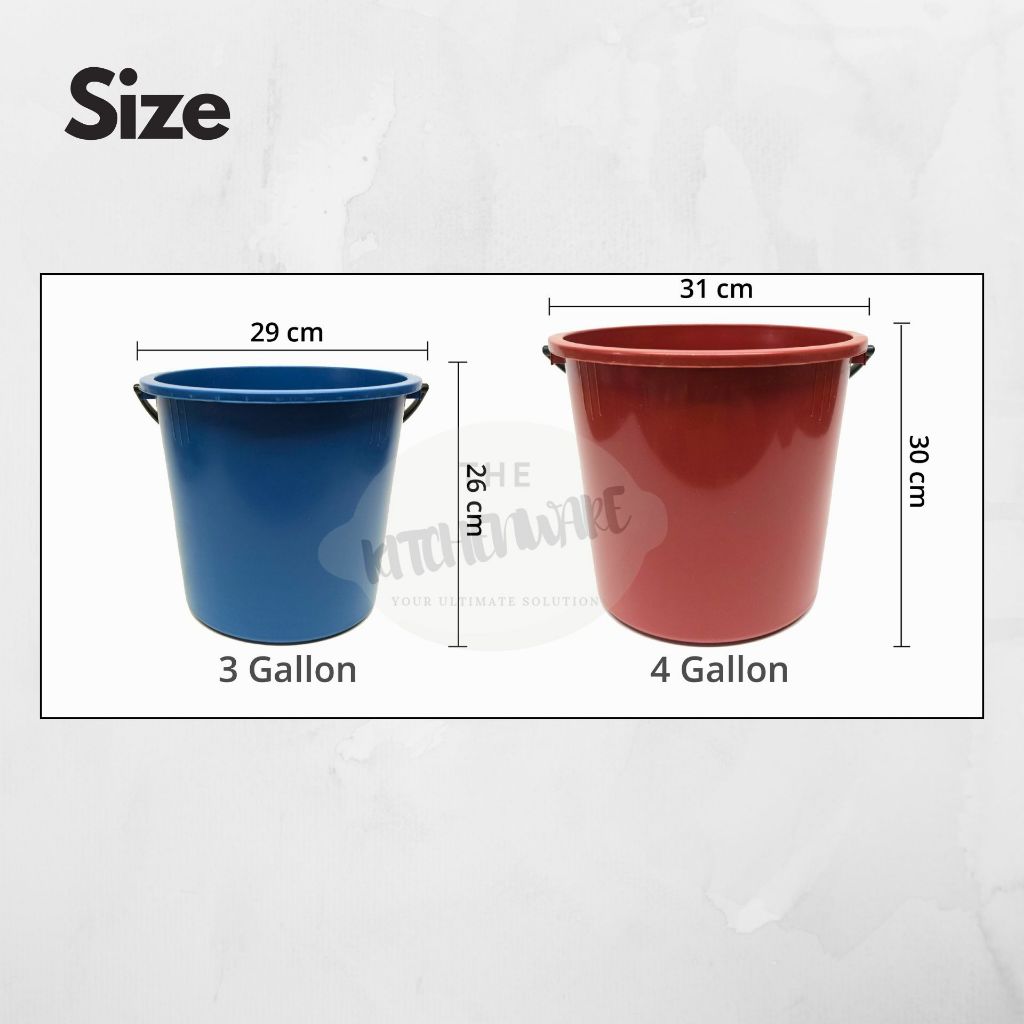 1-6 gallon Plastic Pail / Bucket / Baldi Air/ Bakul/ Tong Mop | Shopee ...