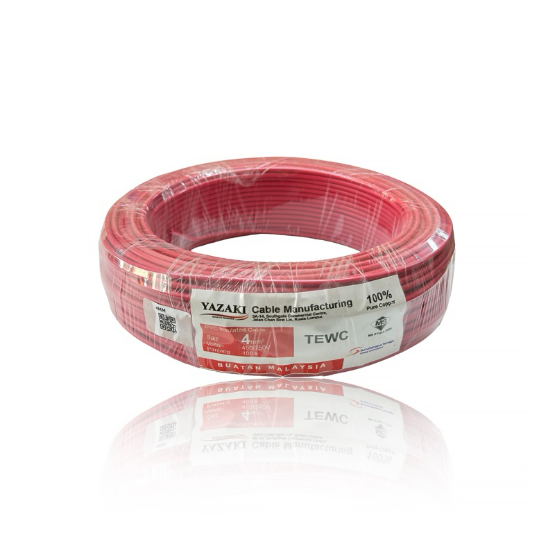 YAZAKI 4MM SIRIM CABLE PVC WIRE 90M +/- | SIRIM | PURE COPPER | Shopee ...
