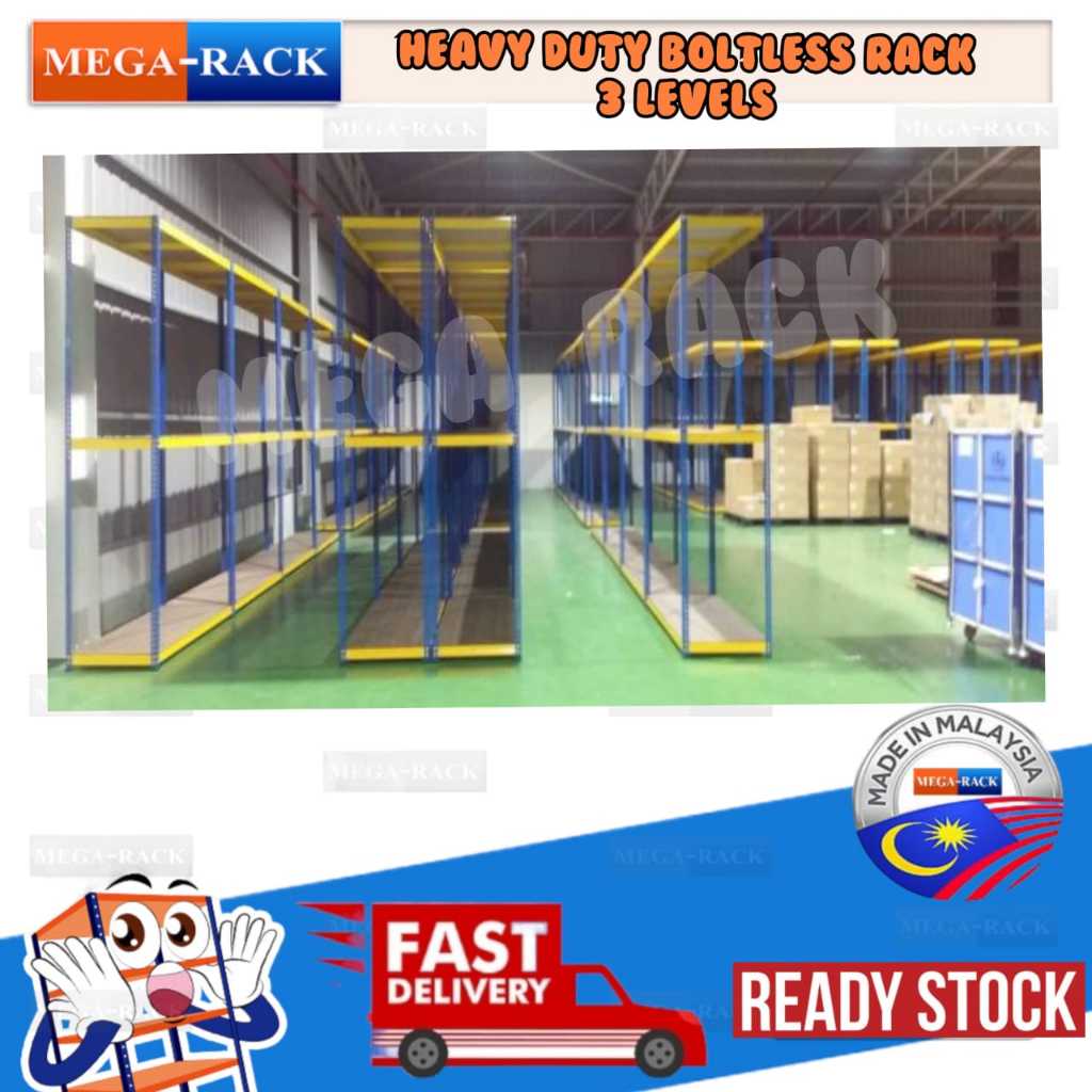 HEAVY DUTY Boltless Rack-3 Levels - Home , Store & Warehouse Rack / Rak ...