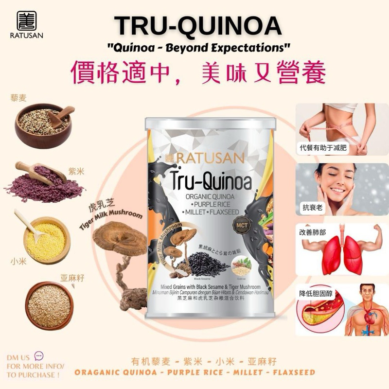 Ratusan TRU-QUINOA / MCT OIl / Tiger Milk Mushroom / Black Sessma ...