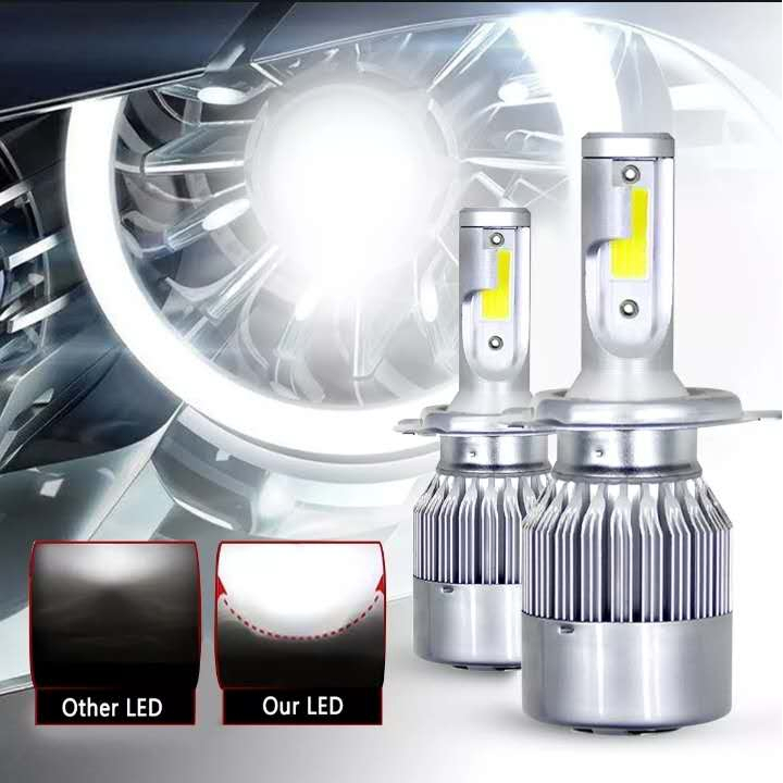 2pcs Car HEADLAMP H4 LED BULB 6000K White Besar Lampu Depan Myvi old ...