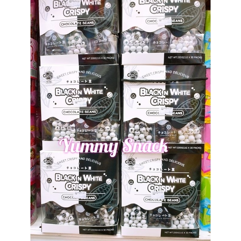 (30sx11g) Cindy Black N White Crispy Chocolate Beans Halal Ready Stock | Shopee Malaysia