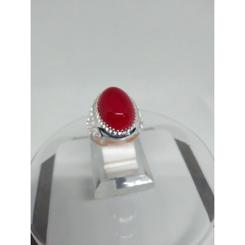 cincin batu akik Yaman merah | Shopee Malaysia
