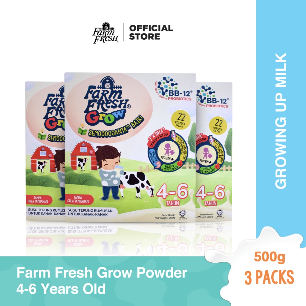 Farm Fresh Grow Powder 4-6 Years Old 500g x 3 Packs | Shopee Malaysia