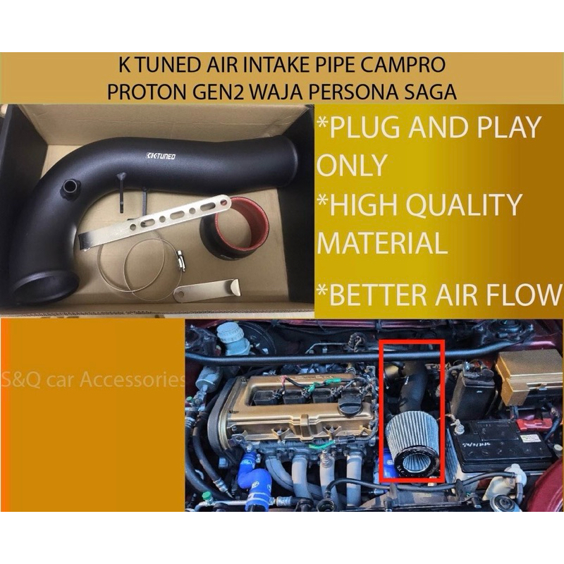 K TUNED AIR INTAKE PIPE CAMPRO PROTON GEN2 WAJA PERSONA SAGA | Shopee ...