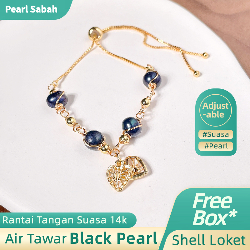 Air Tawar Shell Loket Pearl Rantai Tangan Suasa 14K Gold | Shopee Malaysia