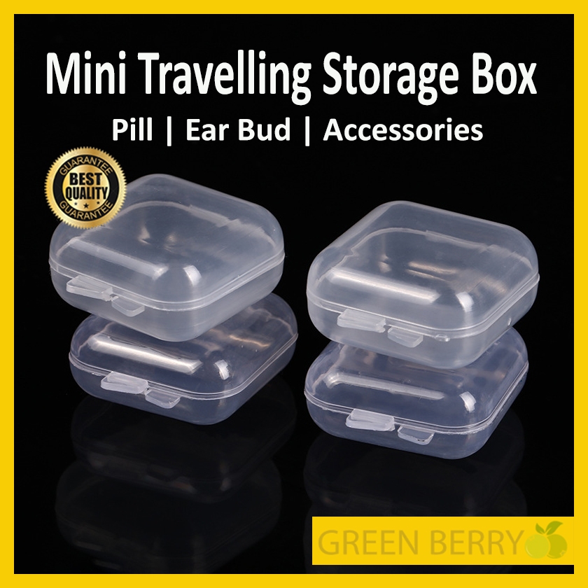 Transparent mini travelling plastic clear small square box earplug ...