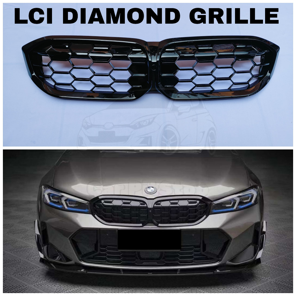 BMW G20 LCI M Sport 320i 330i 330e 330li Front Grille Gloss Black ...