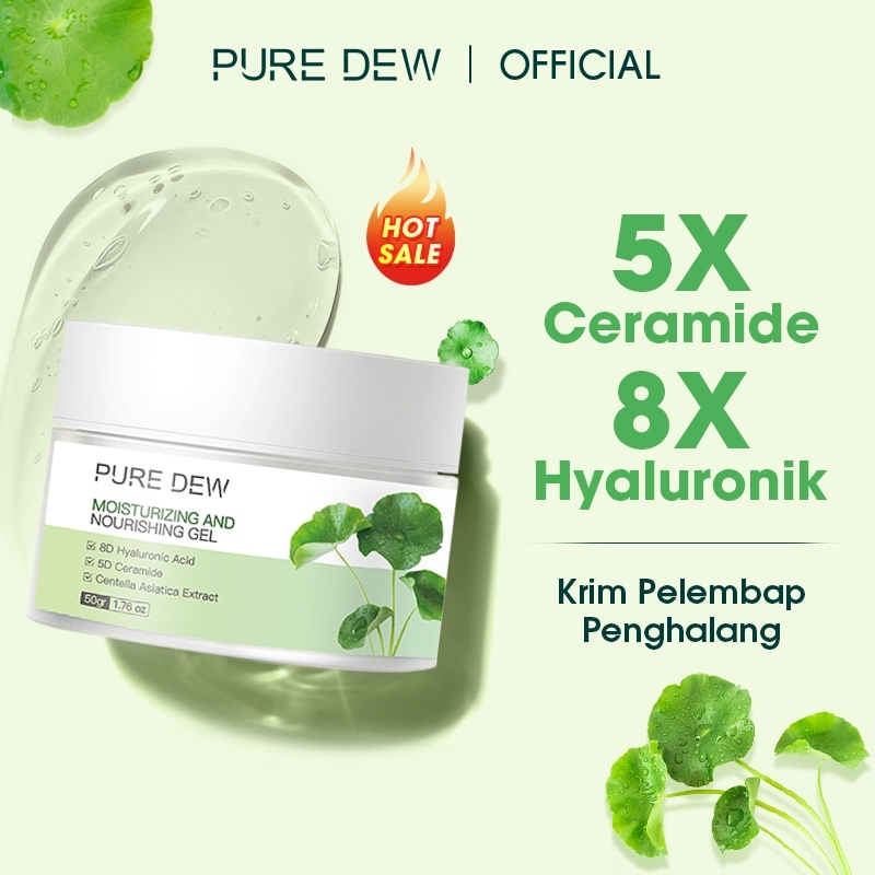 PURE DEW - 8x Hyaluronic Acid Centella Asiatica Moisturizer Gel Skin Barrier Face Moisturizer ...