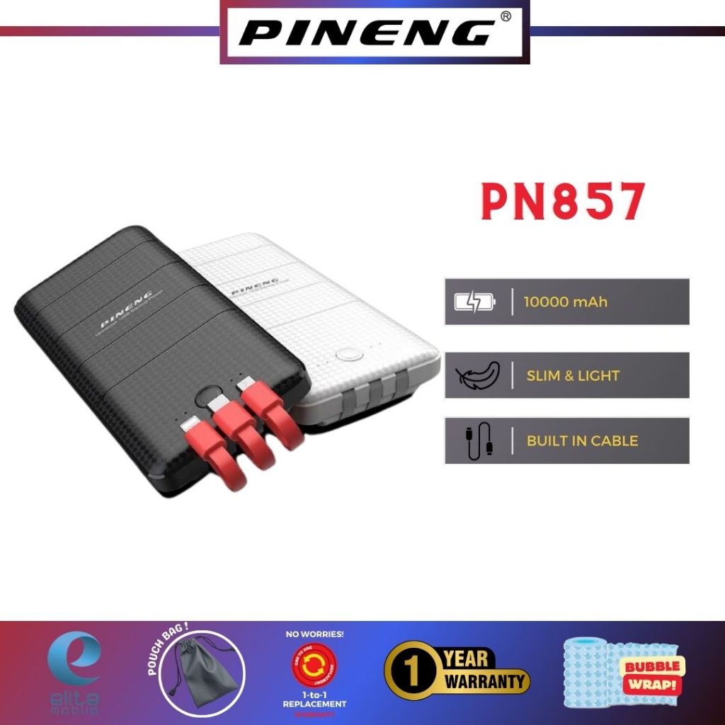 Pineng PN-857 (10000 mAh) build in cable micro, type c and fruit cable ...