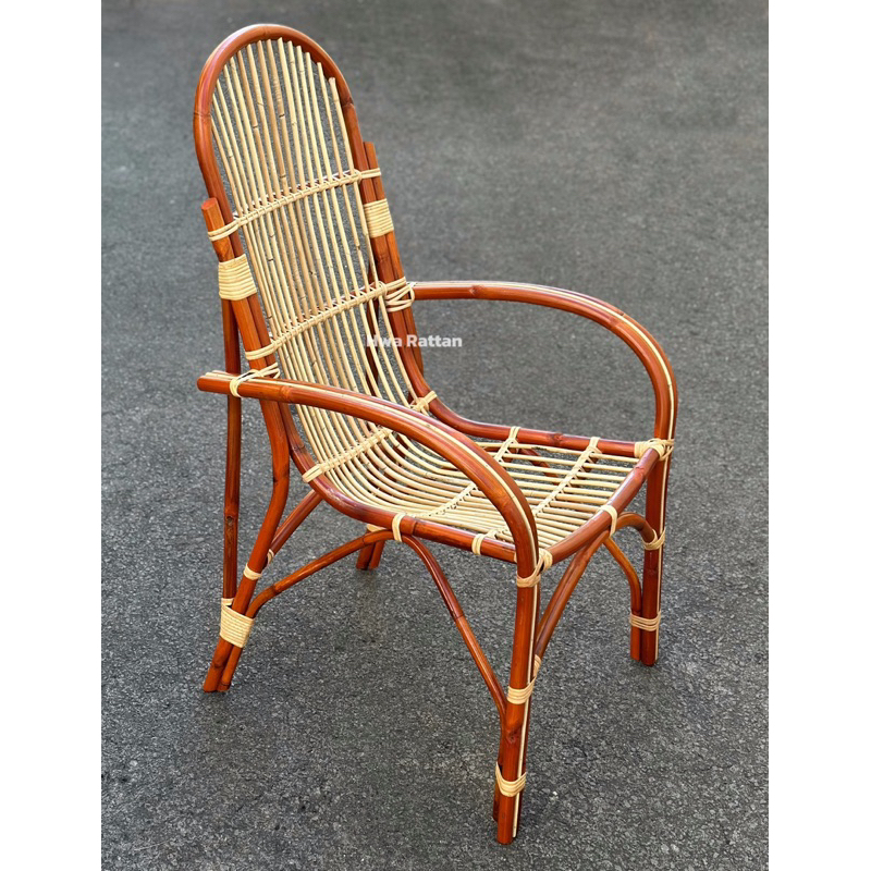 Red rattan woven chair relaxation living room elder chair bedroom study ...