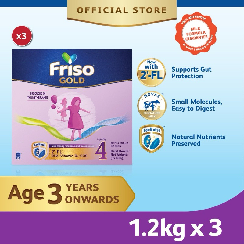 Friso Gold Step 4 ( 1.2kg x 3 Boxes) Exp 2026 | Shopee Malaysia