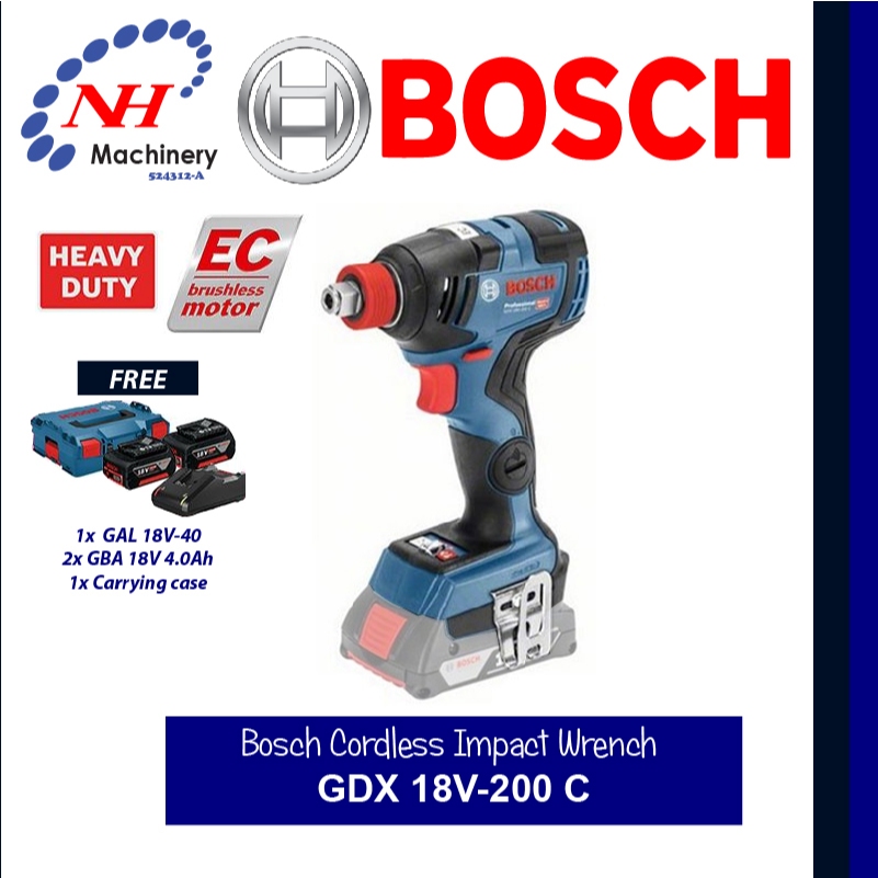 BOSCH GDX 18V-200 C - CORDLESS IMPACT WRENCH (BRUSHLESS) | Shopee Malaysia