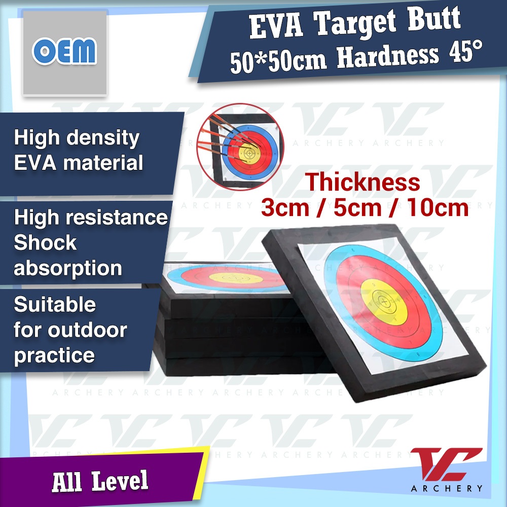 V Club Archery EVA Foam Target Butt - Size 50*50cm - Hardness 45 ...