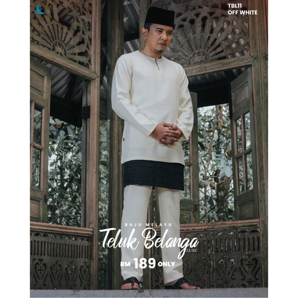 ELRAH EXCLUSIVE BAJU MELAYU LUXE OFF WHITE Teluk Belanga Free Sampin ...