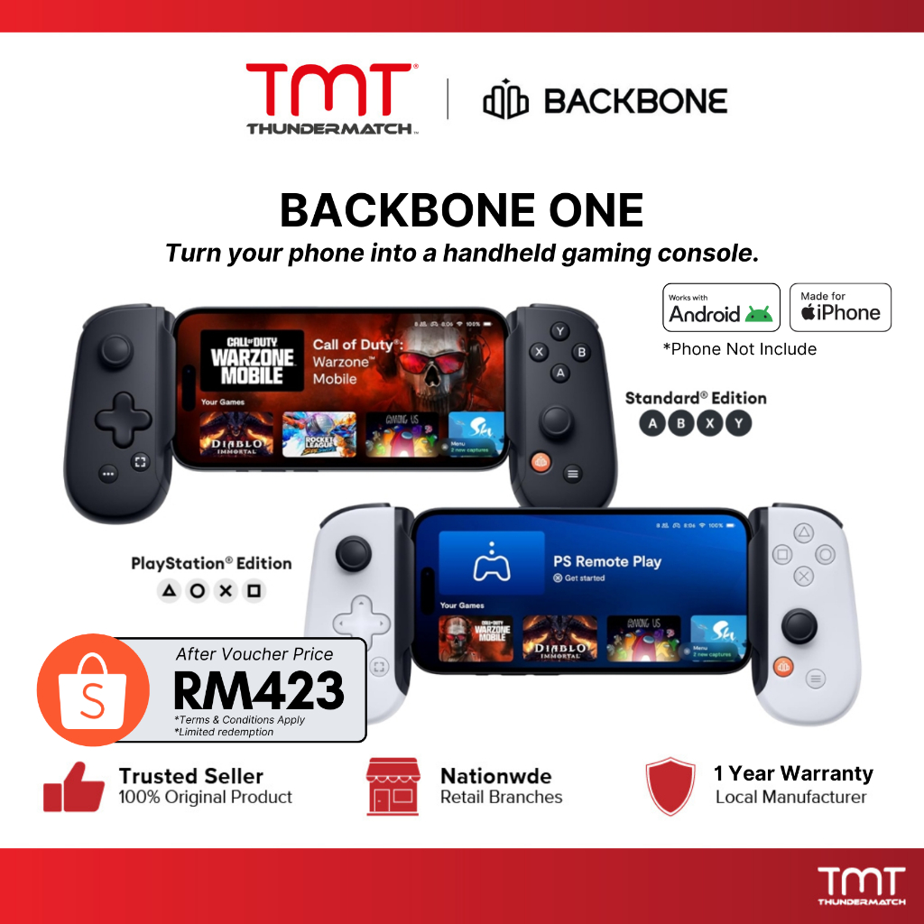 Backbone One for iPhone & Android (2nd Gen) Gaming Console Controller ...