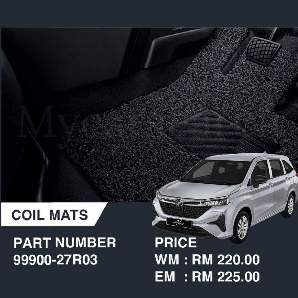 💯% ORIGINAL PERODUA GEAR UP 2022 -2024 Perodua Alza Coil Mat Carpet ...