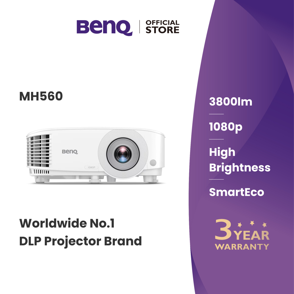 BenQ MH560 Business Projector 1080p 3800lm High Brightness DLP | Shopee ...