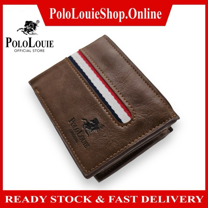 Original Polo Louie Men PU Leather Smart Wallet Dompet Lelaki | Shopee ...