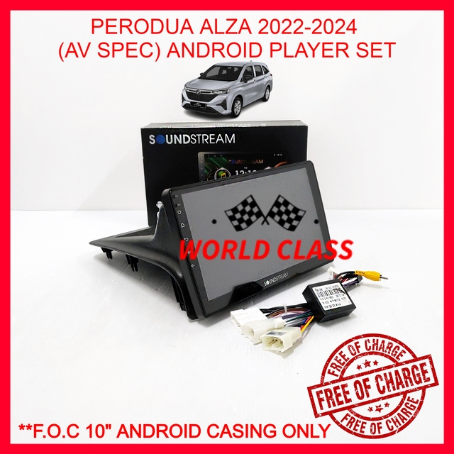 PERODUA ALZA 2022-2024 (AV SPEC/FULL) 10" SOUNDSTREAM ANDROID PLAYER (F ...