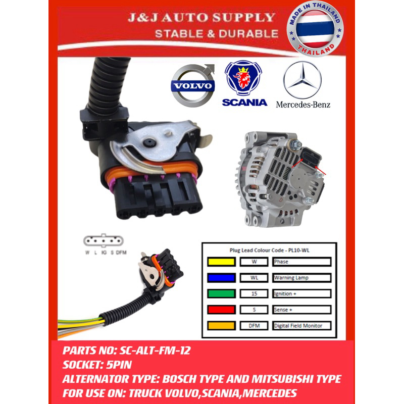 Bosch Type Truck Mercedes Benz Volvo Scania Engine Alternator Socket ...