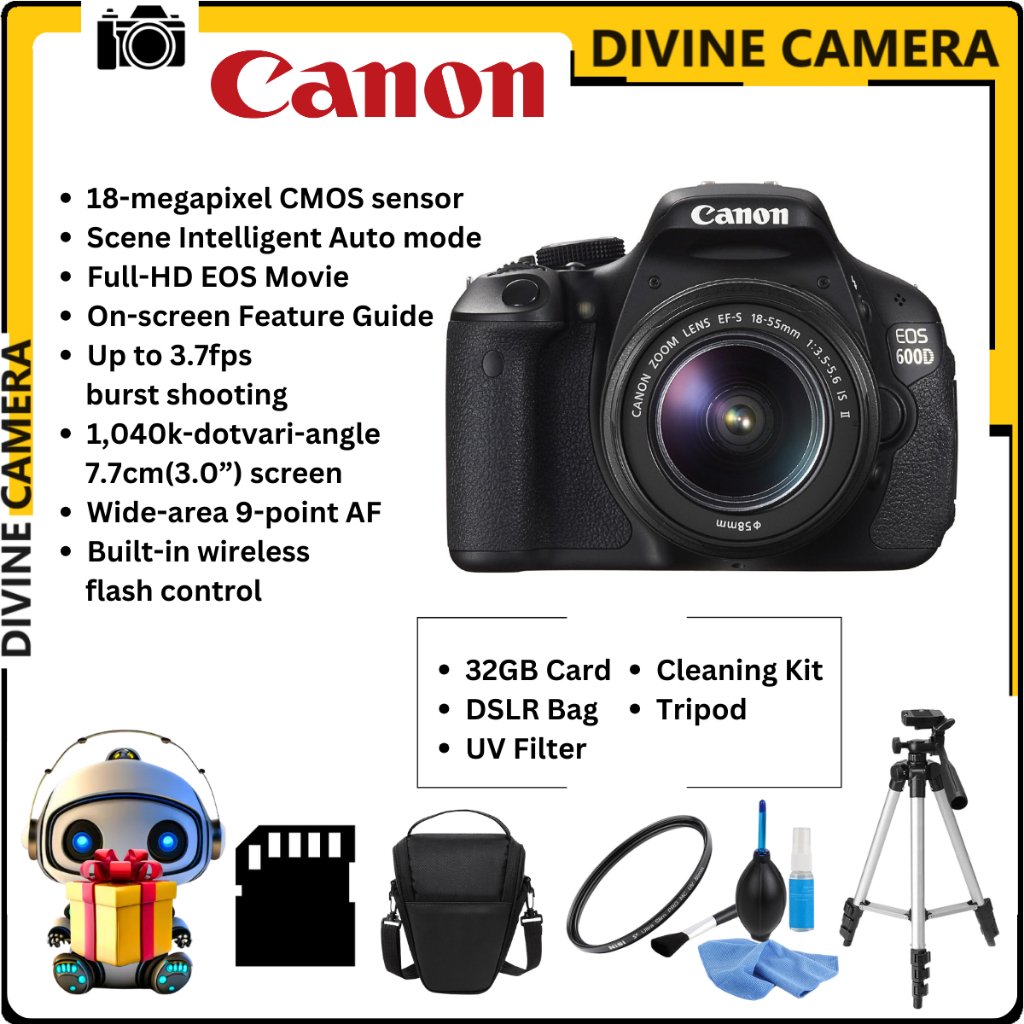 Canon EOS 600D 18-55mm f/3.5 5.6 Entry Level DSLR Camera | Shopee Malaysia