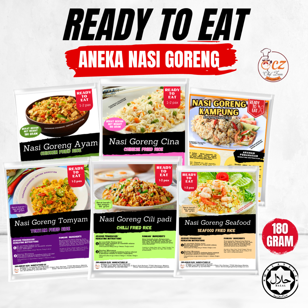 Chef Zam NASI GORENG READY TO EAT INSTANT FRIED RICE Halal food Kembara ...