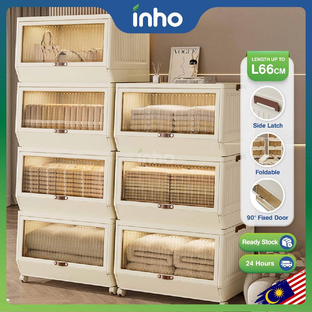 INHO L42-66cm (1-3 Layers) Foldable Stackable Multipurpose Flip-Top ...