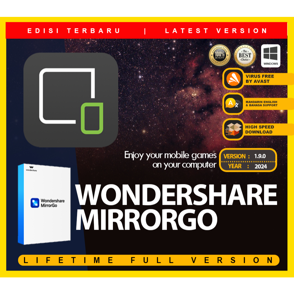 💻 WONDERSHARE MIRRORGO 💻 Windows | Full Version | Lifetime License | Updated 2024 | Shopee Malaysia