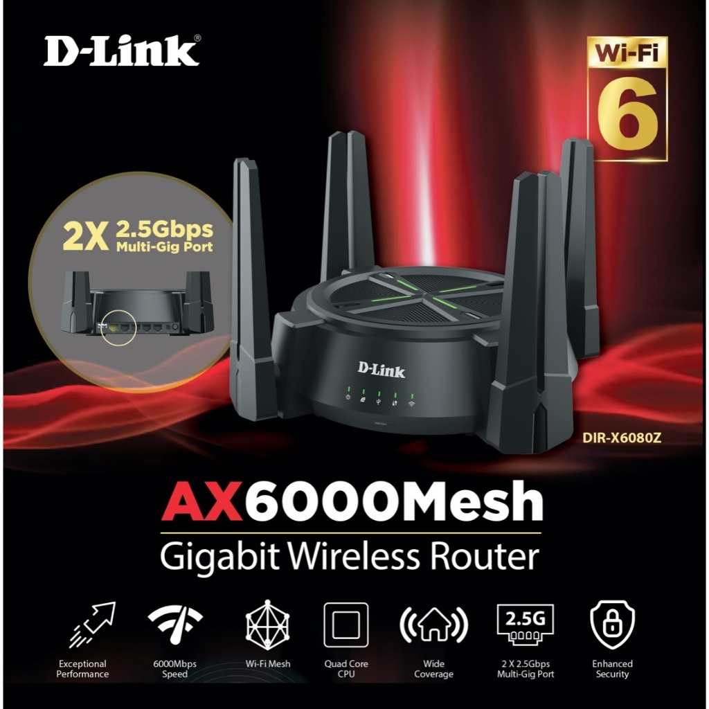 D-Link AX6000 Multi Gigabit Wi-Fi 6 Router (DIR-X6080Z) | Shopee Malaysia