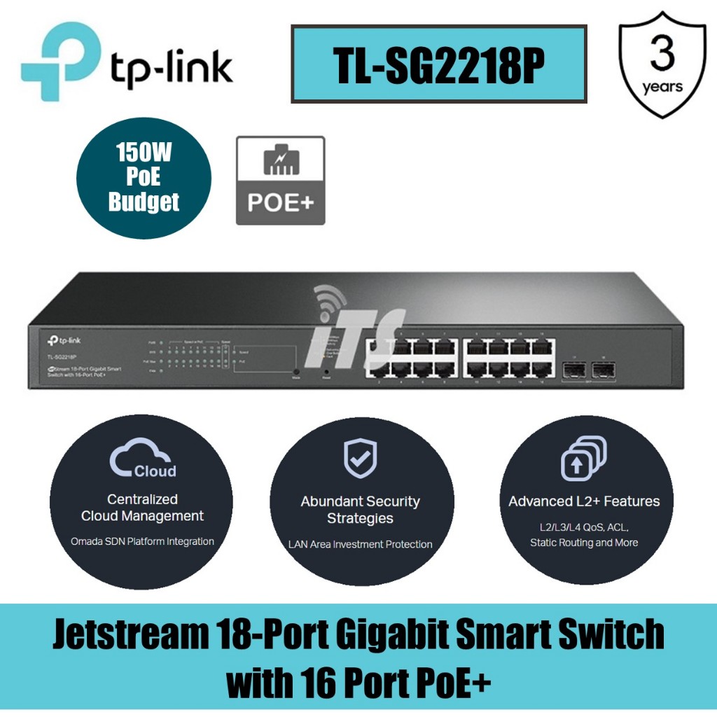 TP-Link Jetstream 18-Port Gigabit Smart Switch with 16-Port PoE+ (TL-SG2218P) | Shopee Malaysia