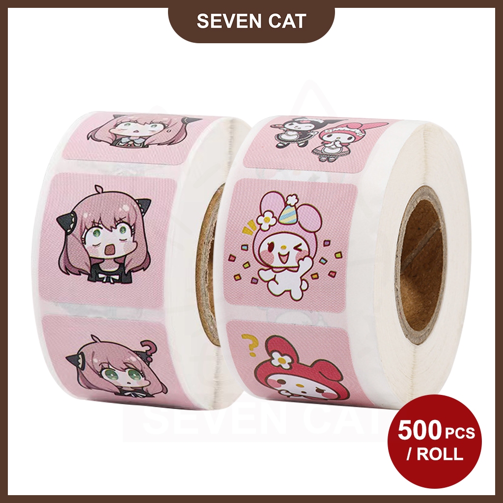 500pcs Square Cute Cartoon Sticker with 8 designs / Parcel Labels ...