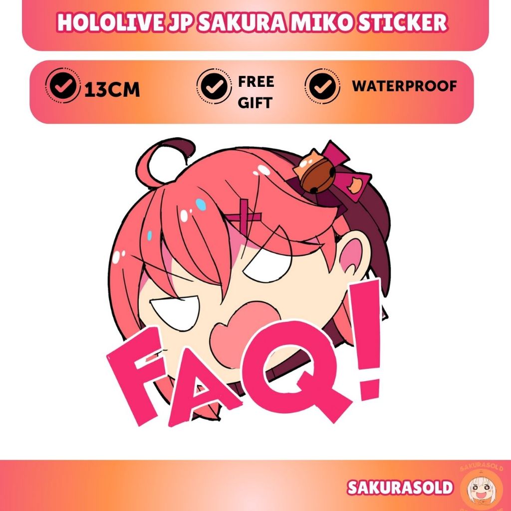 Hololive JP Sakura Miko Waterproof Sticker Sakura Miko Stickers ...