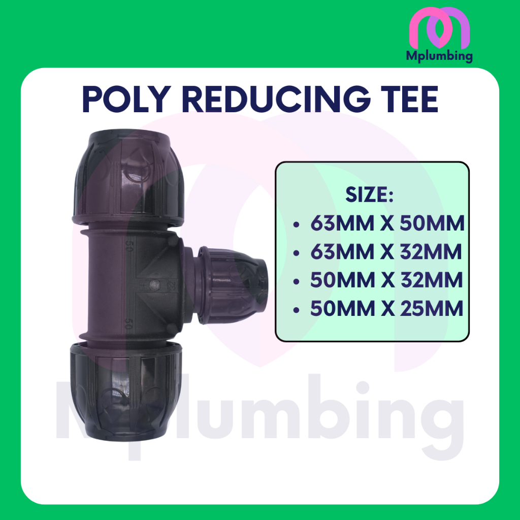 (SIRIM) POLY REDUCING TEE HDPE POLYPIPE POLY REDUCER 63MM | 50MM RT ...