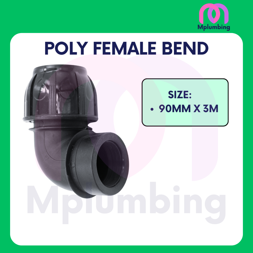 90MM X 3" FEMALE BEND HDPE POLYPIPE ELBOW CONNECTOR PEMYAMBUNG POLI FB ...