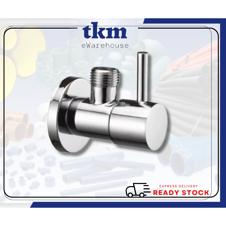[TKM] Brass Chrome Kitchen & Bathroom Toilet Faucet QUATER TURN ANGLE ...